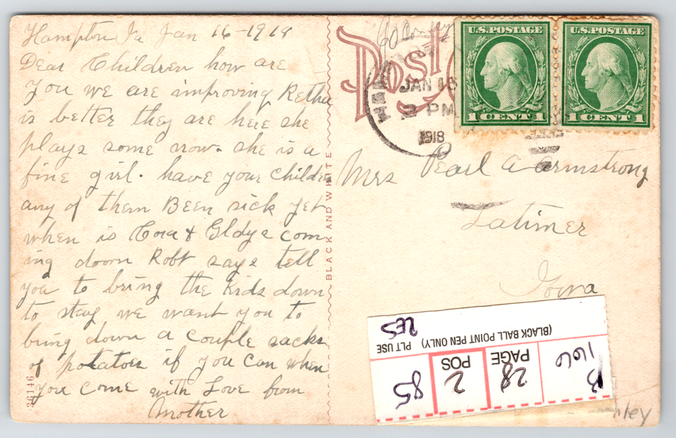 Hampton~Fancy Barber Pole by Bank~3 Men Ride Bikes on Reeve St ~Street ...