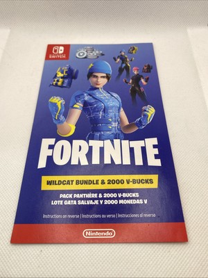 Nintendo Switch Fortnite WILDCAT + 2000 Vbucks Bundle Code! Unscratched ...