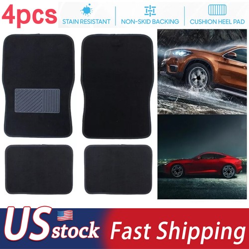 Car Carpet Floor Mats 4 Piece Rug Vinyl Heel Pad for Sedan & SUV Car ...