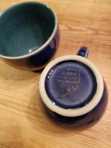Denby England HARLEQUIN 5 cups Green Blue | eBay