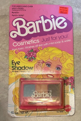Vintage 1980 Barbie Cosmetics Eye Shadow Blue Peach Plum 3595 in case ...