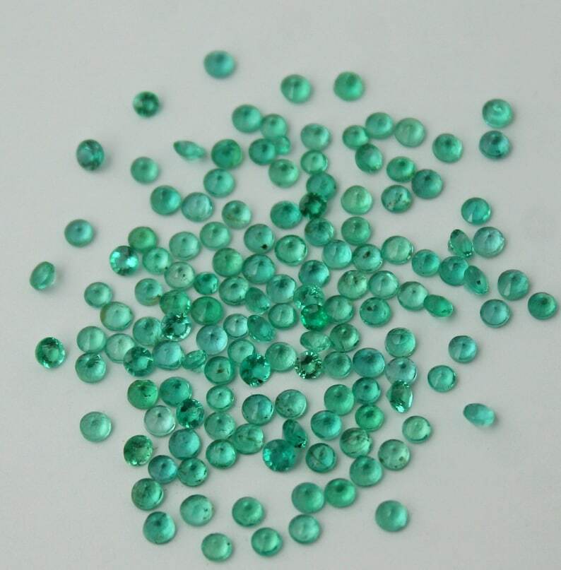 2x2 mm 20pcs Bulk Lot 0.80 ctw Natural Green Emerald Round Cut Loose ...