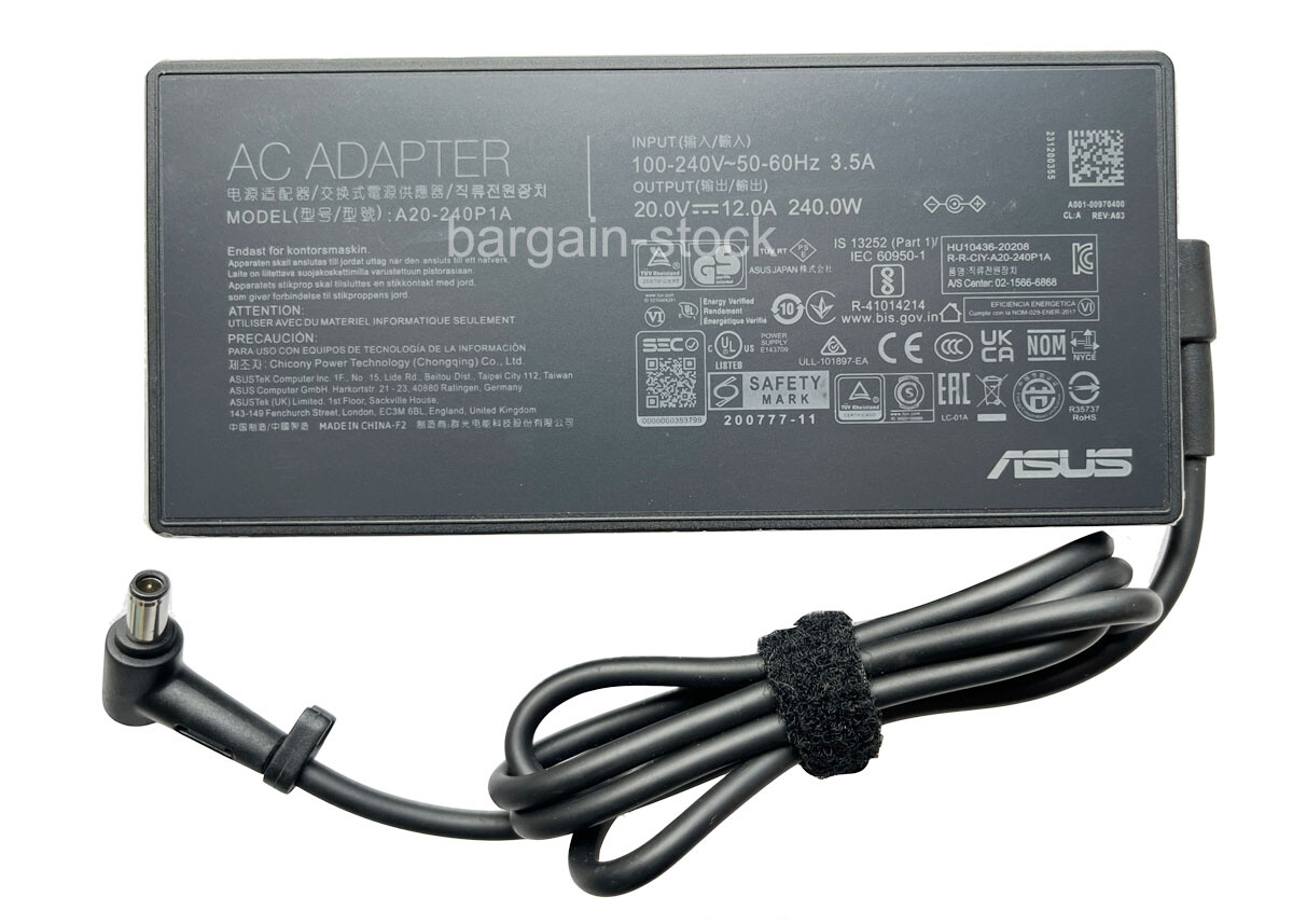 20V 12A 240W AC Adapter Charger For ASUS TUF Gaming A15 FA507XV-MS94 ...