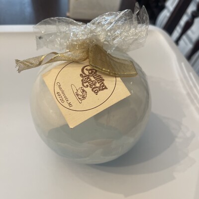 Bullfrog Light 6" Candle NEW Blue White Round Dolphins Swim Emboss Rare ...