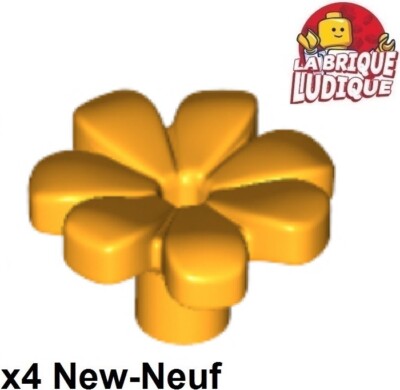 Lego 4x Fleur Flower Friends 7 pétales Petals bright light orange clair ...