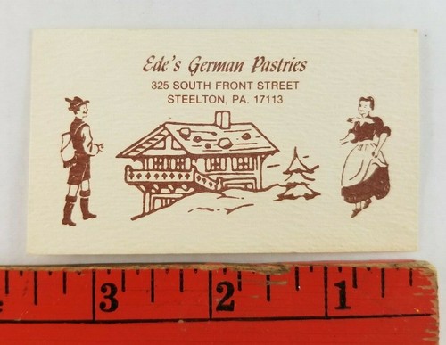 Vintage Ede's German Pastries Steelton Pennsylvania Business Card | eBay
