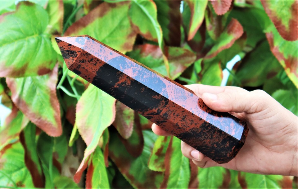 Large 220MM Red Mahogany Obsidian Jasper 8 Faceted Healing Power ...