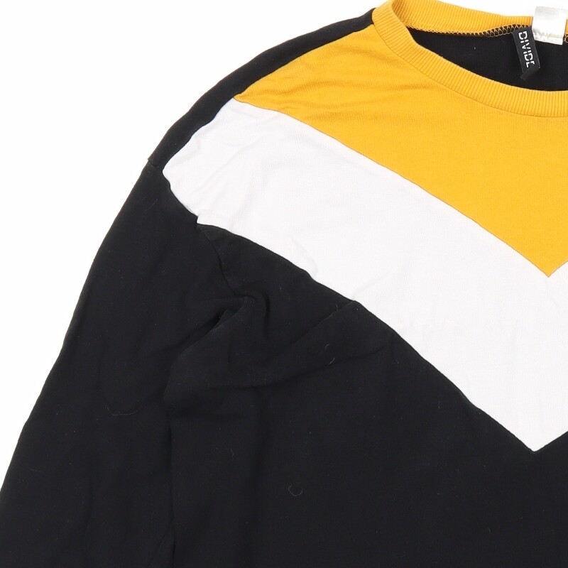 Divided Womens Black Colourblock Cotton Blend Sweatshirt Size L | eBay UK