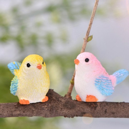 8pcs/set Cute Cartoon Colorful Fly Bird Sparrow Small Statue Figurine ...