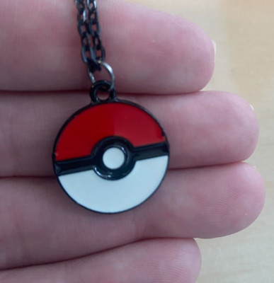 Pokeball charm on black chain; gift for kids | eBay