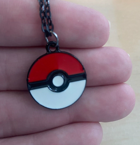 Pokeball charm on black chain; gift for kids | eBay