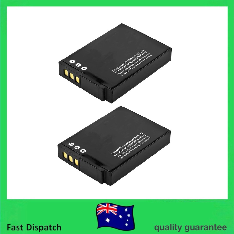 2x EN-EL12 Battery for Nikon Coolpix A900 AW130 S610 S620 S630 S640 ...