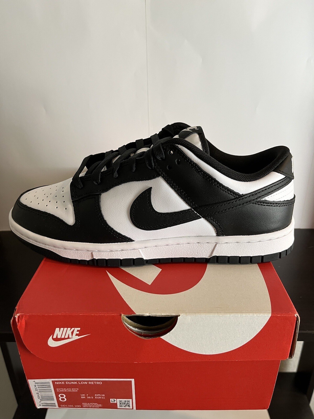 DS Men Size 8 - Nike Dunk Low Black White aka Panda Dunk Low | eBay
