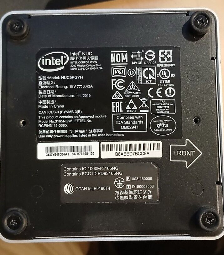 Intel NUC5PGYH Mini PC - Pentium processor N3700- 4GB RAM No SSD No OS ...