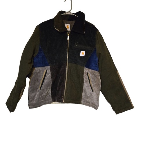 Patchwork Colorblock Quilted Carhartt Corduroy Jacket Zipper ...