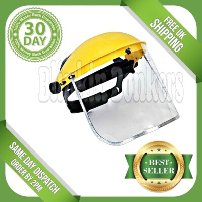 CLEAR FLIP UP FULL FACE SHIELD SAFETY SCREEN MASK EYE PROTECTOR SPARE ...
