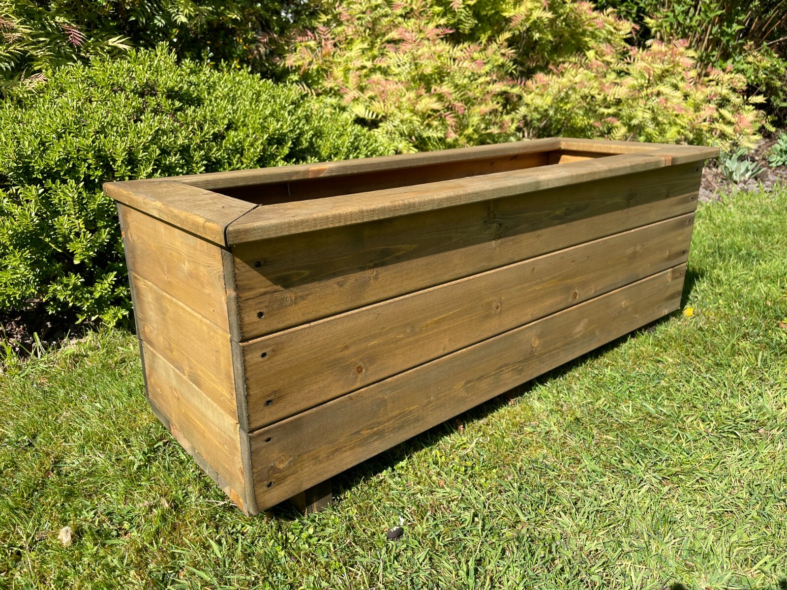 Trough Rectangle Wooden Garden Planter Extra Deep Large Raised Quality ...
