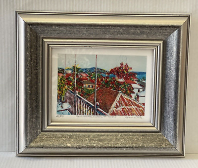 Jonna White "View from the Gallery, St. Thomas" Print 62/250 Signed and ...