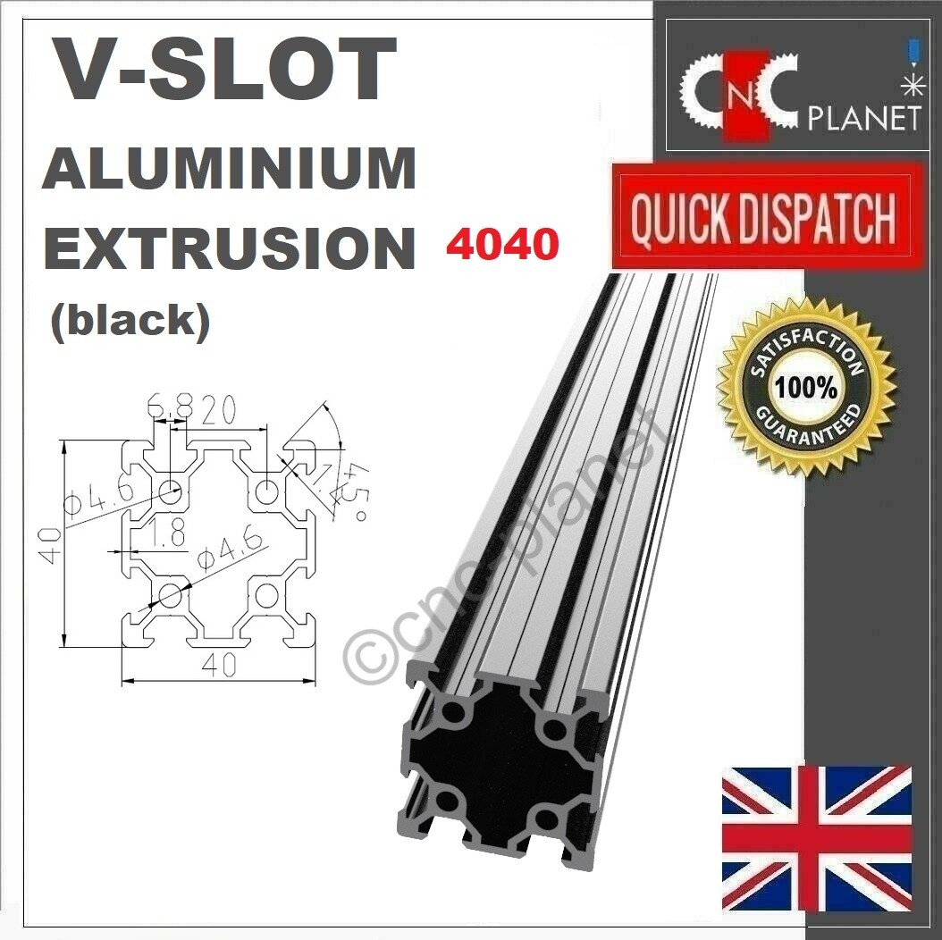 V SLOT 2020 2040 2060 2080 C-Beam BLACK ANODISED ALUMINIUM EXTRUSION ...