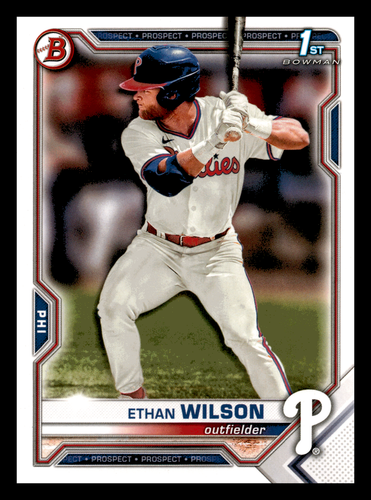 2021 1st Bowman Draft Ethan Wilson Philadelphia Phillies #BD-140 Mint ...