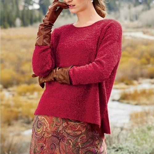 Peruvian Connection Alpaca Blend Boxy Long Sleeve Pullover Sweater ...