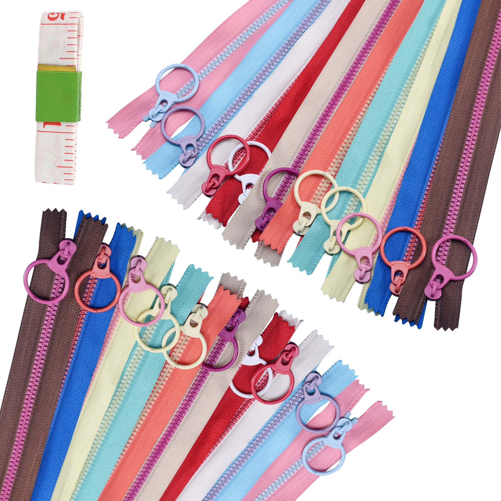 20pcs Metal Pull 30cm DIY With Tape Measure 10 Colors Clothes Resin ...