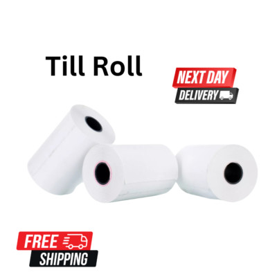 57x40 Thermal Credit Card Machine Receipt Paper Till Roll (50 Rolls ...