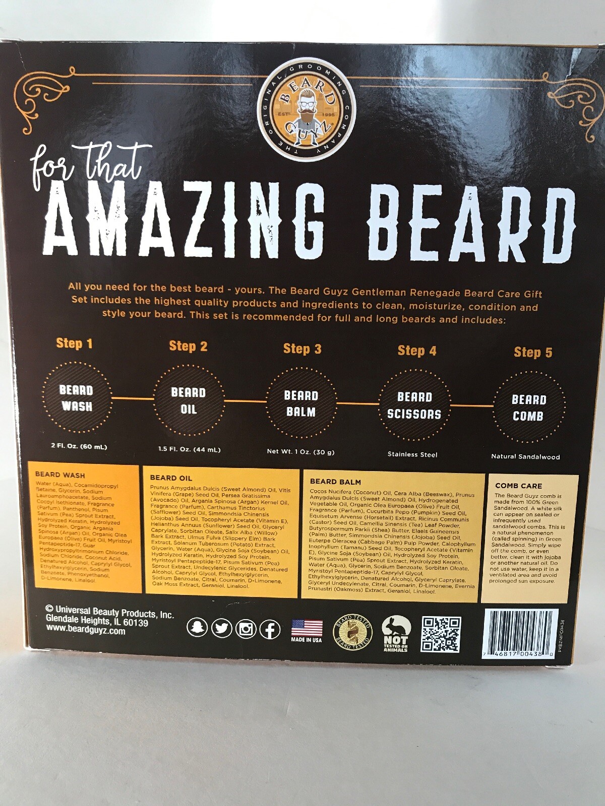 Beard Guyz Gentleman Renegade Full/Long Beard Grooming 5Pc Gift Set ...