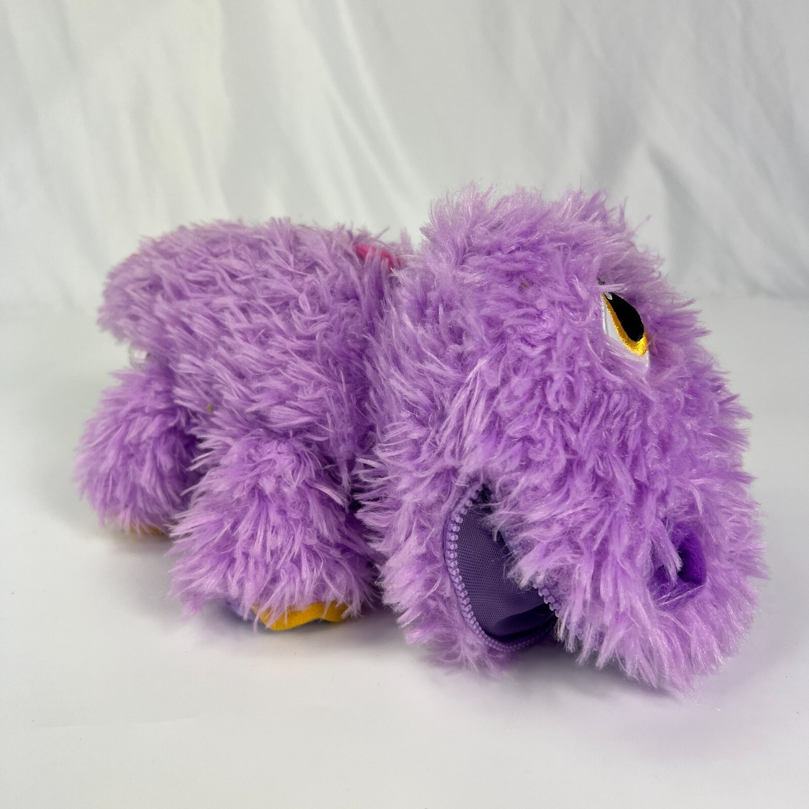 Stuffies Purple Dinosaur 12" Plush Zipper Mouth Magnet Feet Stuffed ...