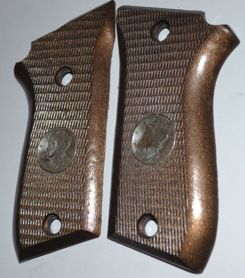 Taurus PT58, PT92 compact non-decocker grips dark brown plastic with ...