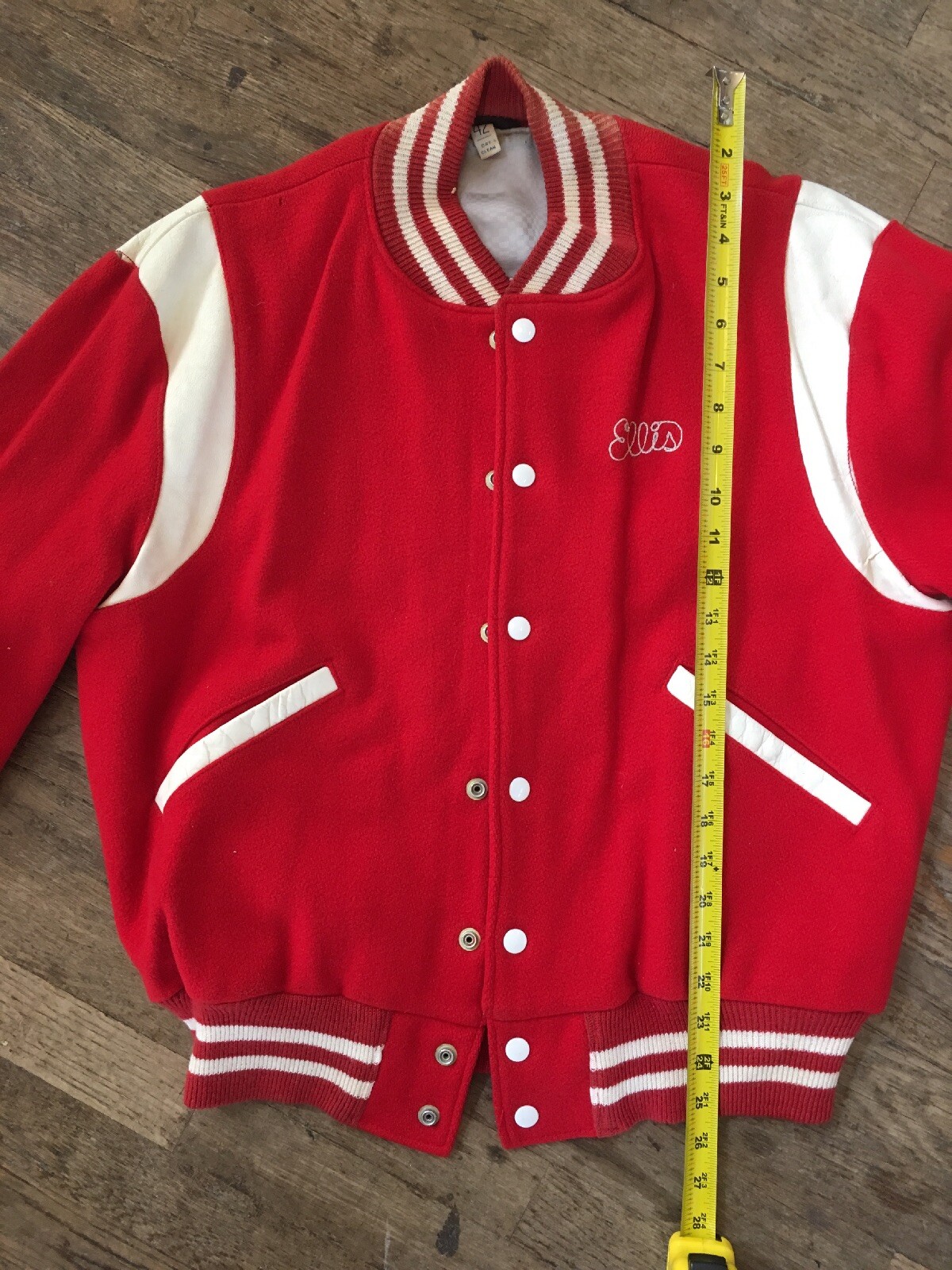 Vtg 1950s 60s Red Wool Car Club Jacket Mens 42 ML Roc… - Gem