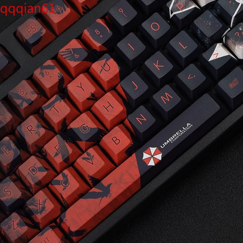 Resident Evil Theme Red Black 108Keys Keycaps For Cherry MX Mechanical ...