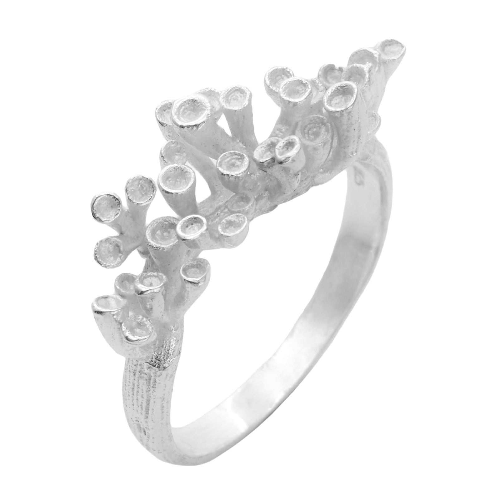 Sterling Silver Ring 925 Satin Finish Ocean Sea Coral Reef Modern ...