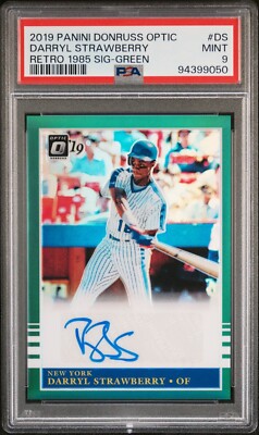 2019 PANINI DONRUSS OPTIC RETRO 1985 AUTO DS DARRYL STRAWBERRY GREEN ...