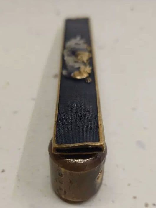 Kozuka 'Chicken Diagram' Shakudo Japanese Antique Fitting Katana | eBay.de