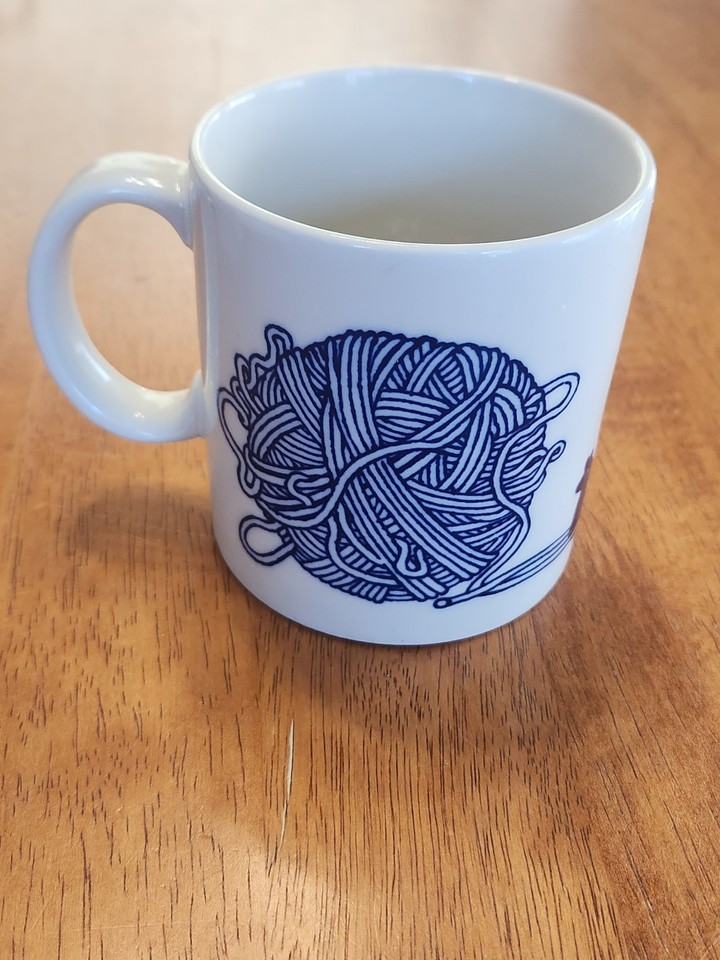 Taylor & Ng Le Chat Blue Cat Mug with Mouse and Yarn Ball Vintage 1978 ...