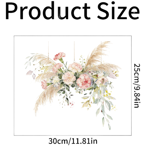 Floral Wall Sticker for Bathroom Toilet Seat Fridge Cupboard Decor ...
