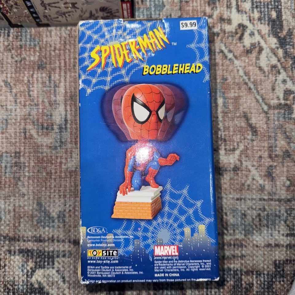 Marvel 2001 Toy Site Spider-Man Bobblehead New In Box Vintage Spider ...