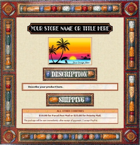 AUCTION TEMPLATE Beads Frame Border Design - FREE Email Shipping | eBay
