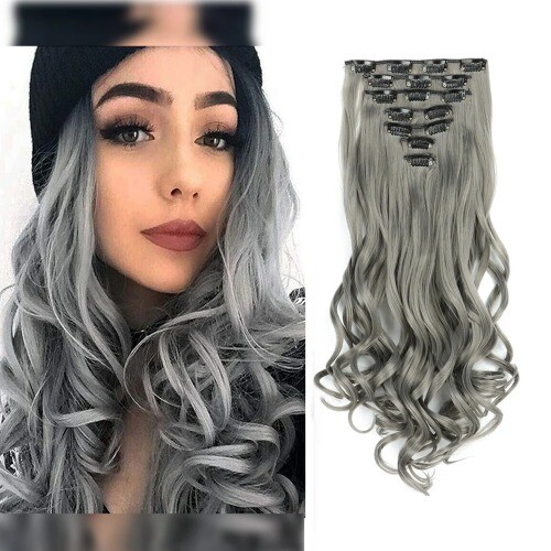 Straight Clip In Extensions HumanHair Brazilian ClipIn Black Color Clip ...