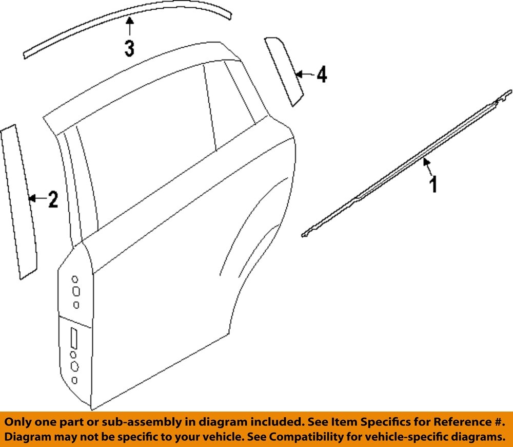 SUBARU OEM 17-23 Crosstrek Rear Door Exterior Trim-Black Out Tape ...