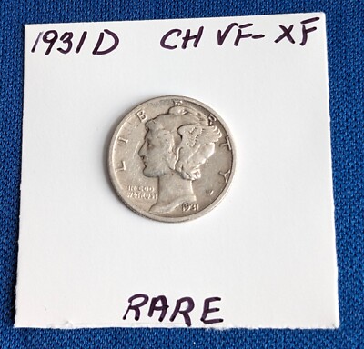 Mercury Dime - 1931 D - RARE - CHVF-XF - View Photos | eBay