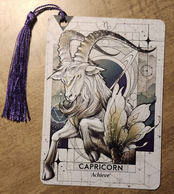 CAPRICORN Zodiac Bookmark Astrology Oracle Card Art Deck Gift Purified ...
