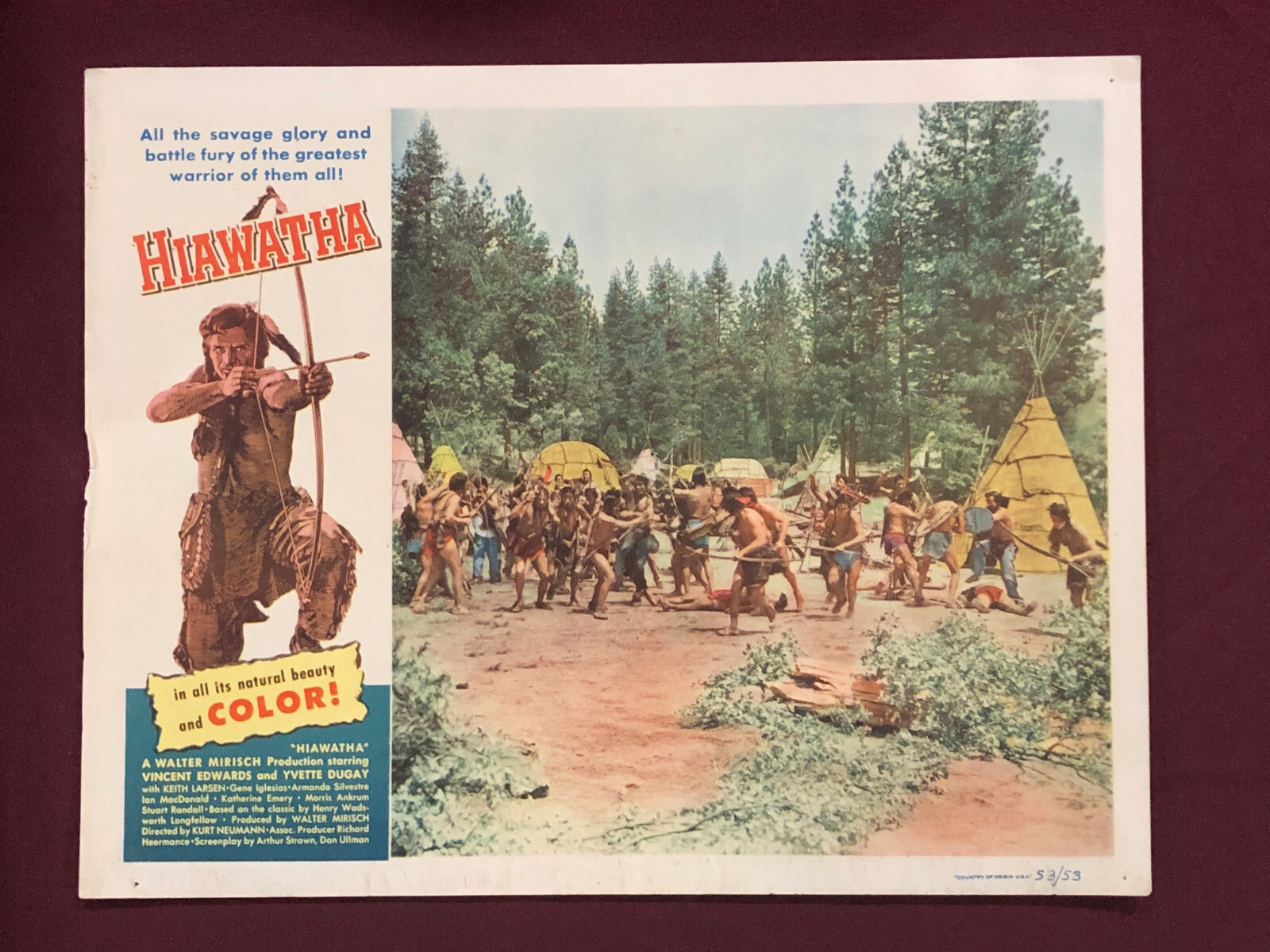 HIAWATHA LOBBY CARD PARTIAL SET (5) MOVIE POSTER 1953 | eBay
