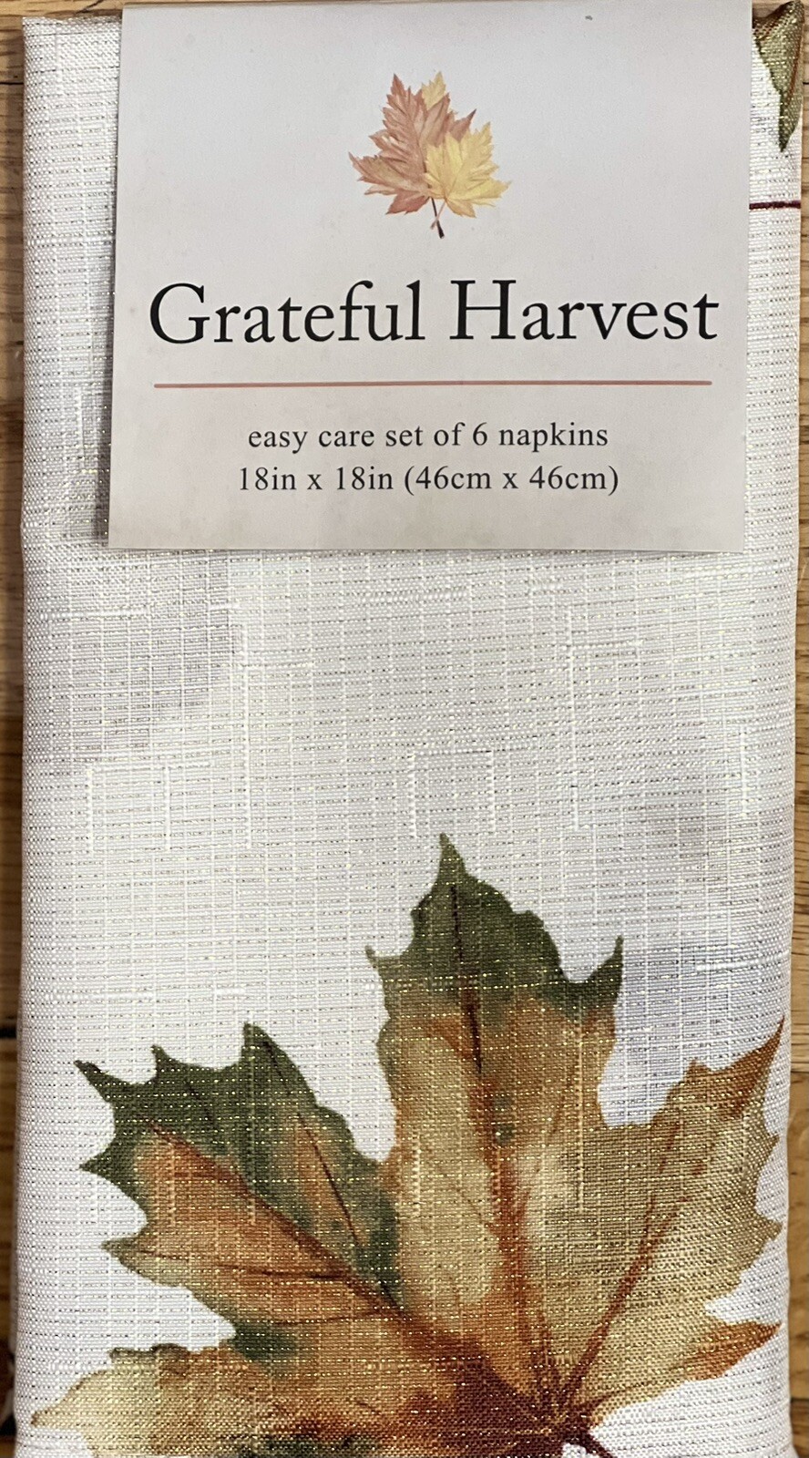 Benson Mills Grateful Harvest Fall Leaves Cloth Napkins Set Of 6 Woven ...