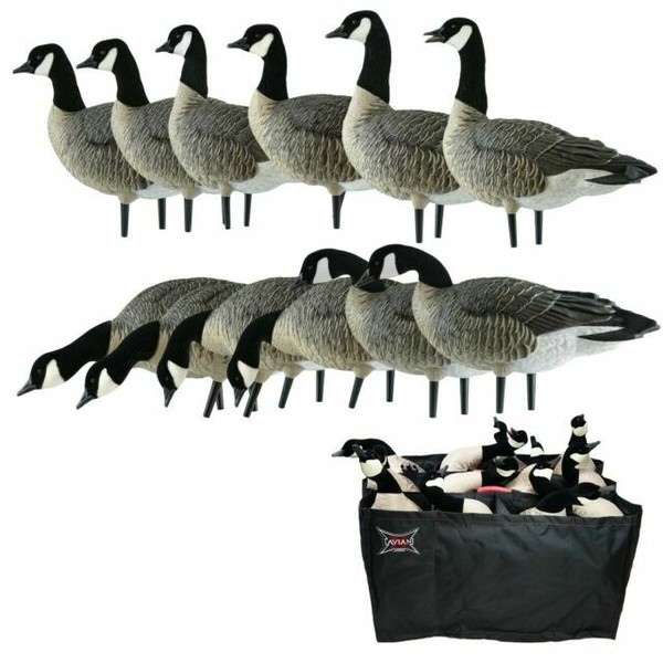 Avian-X AXF Flocked Outfitter Lesser Goose Decoy Pack with Decoy Bag ...