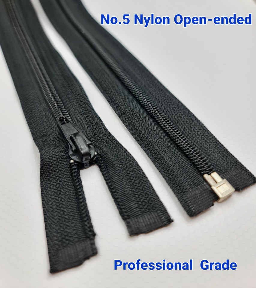 Black Zips Open ended in No 5 Nylon Chunky Plastic and Metal Multi uses ...