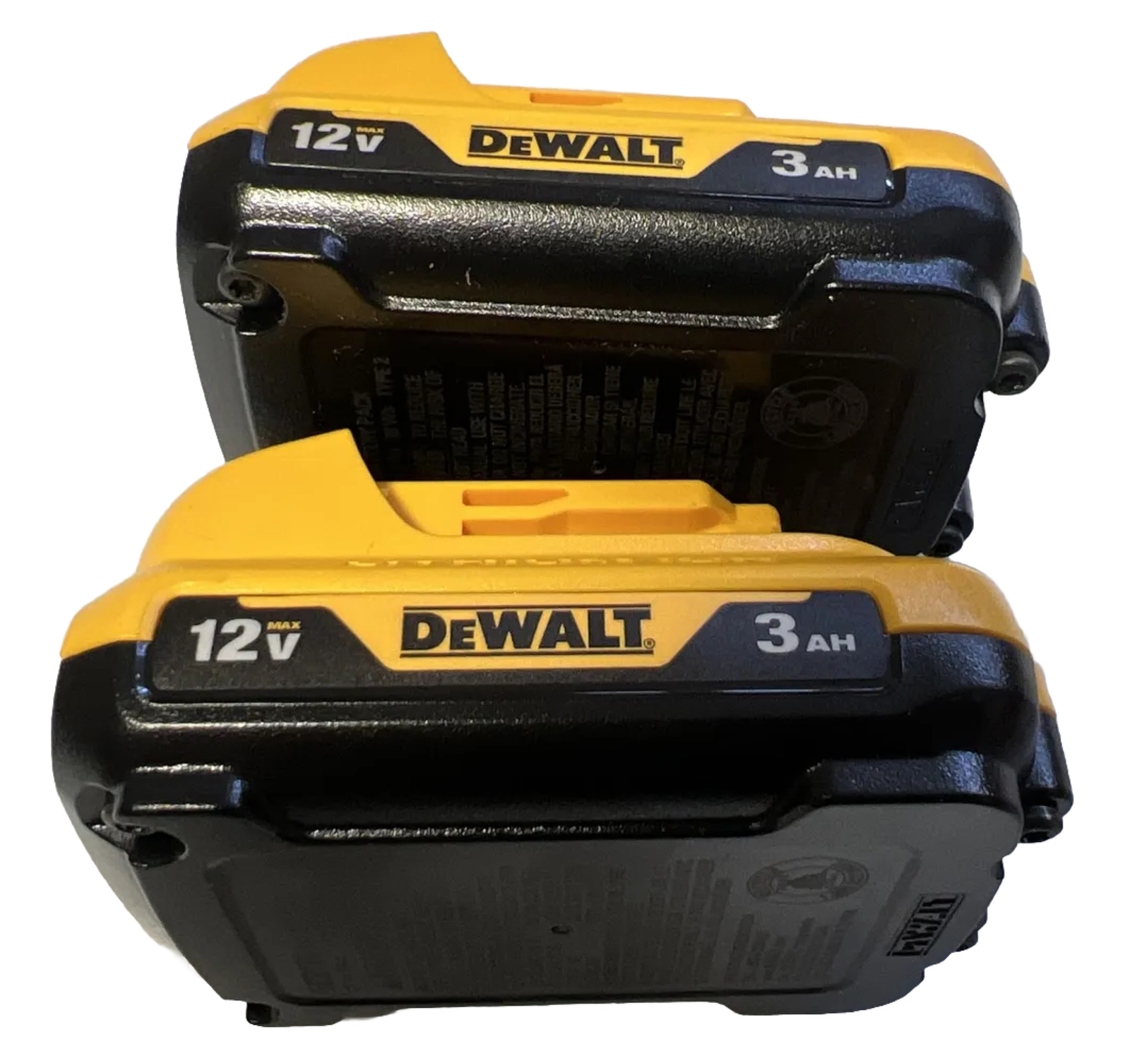 (2) NEW Genuine DEWALT DCB124 12V 12 Volt MAX 3.0Ah Battery Packs w ...