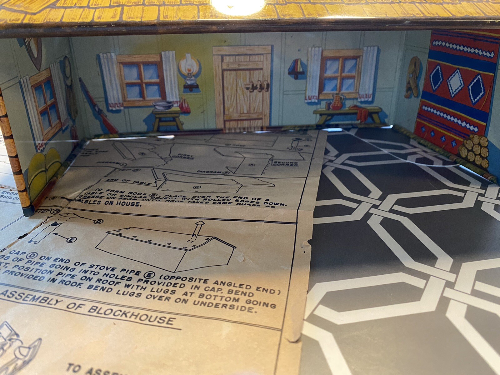 Vintage 1956 Rin Tin Tin Apache Fort Lot; Original Box and Instructions ...