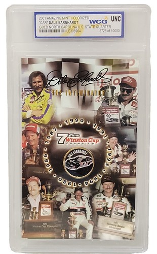 Dale Earnhardt Sr. 2001 Colorized Quarter WCG Slabbed NASCAR HOF RIP ...